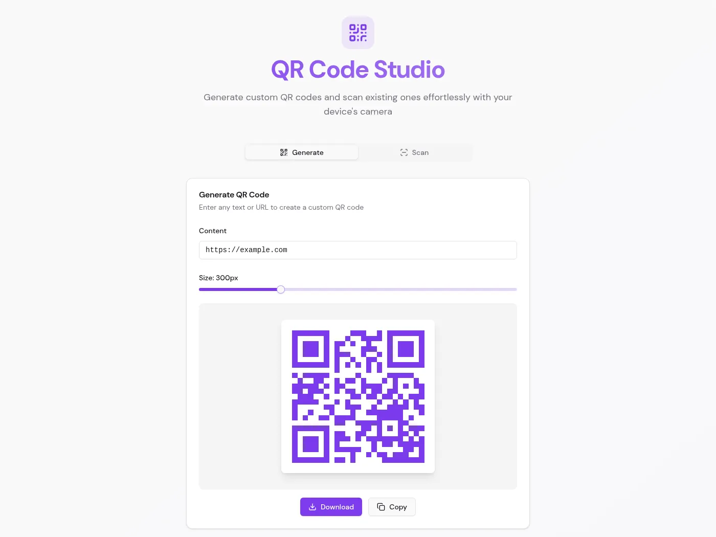 QR Code Generator and Scanner