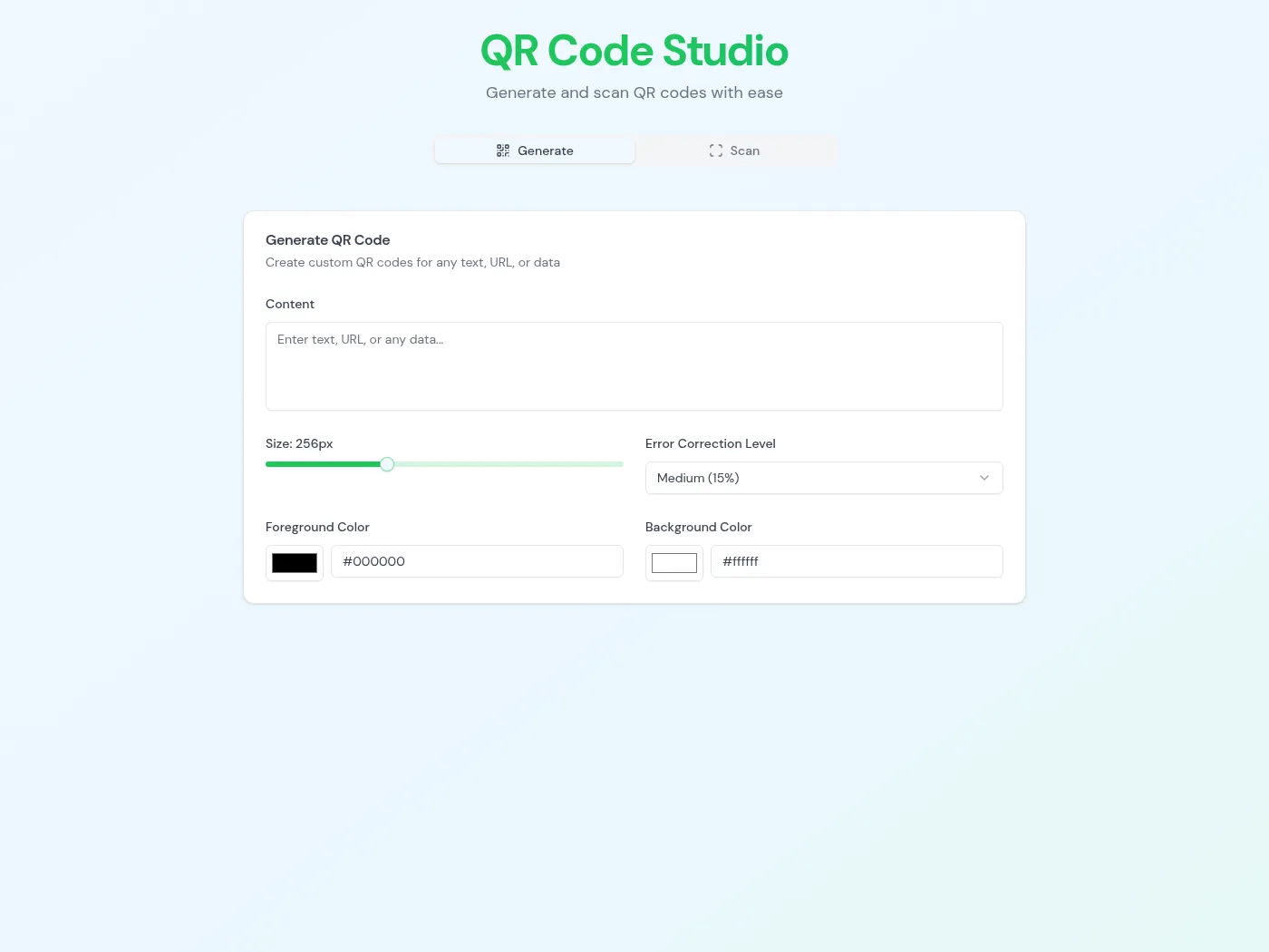 QR Code Generator & Scanner