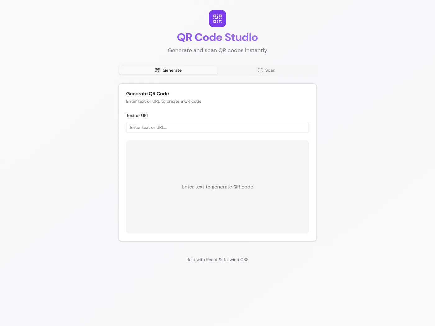QR Code Generator and Scanner