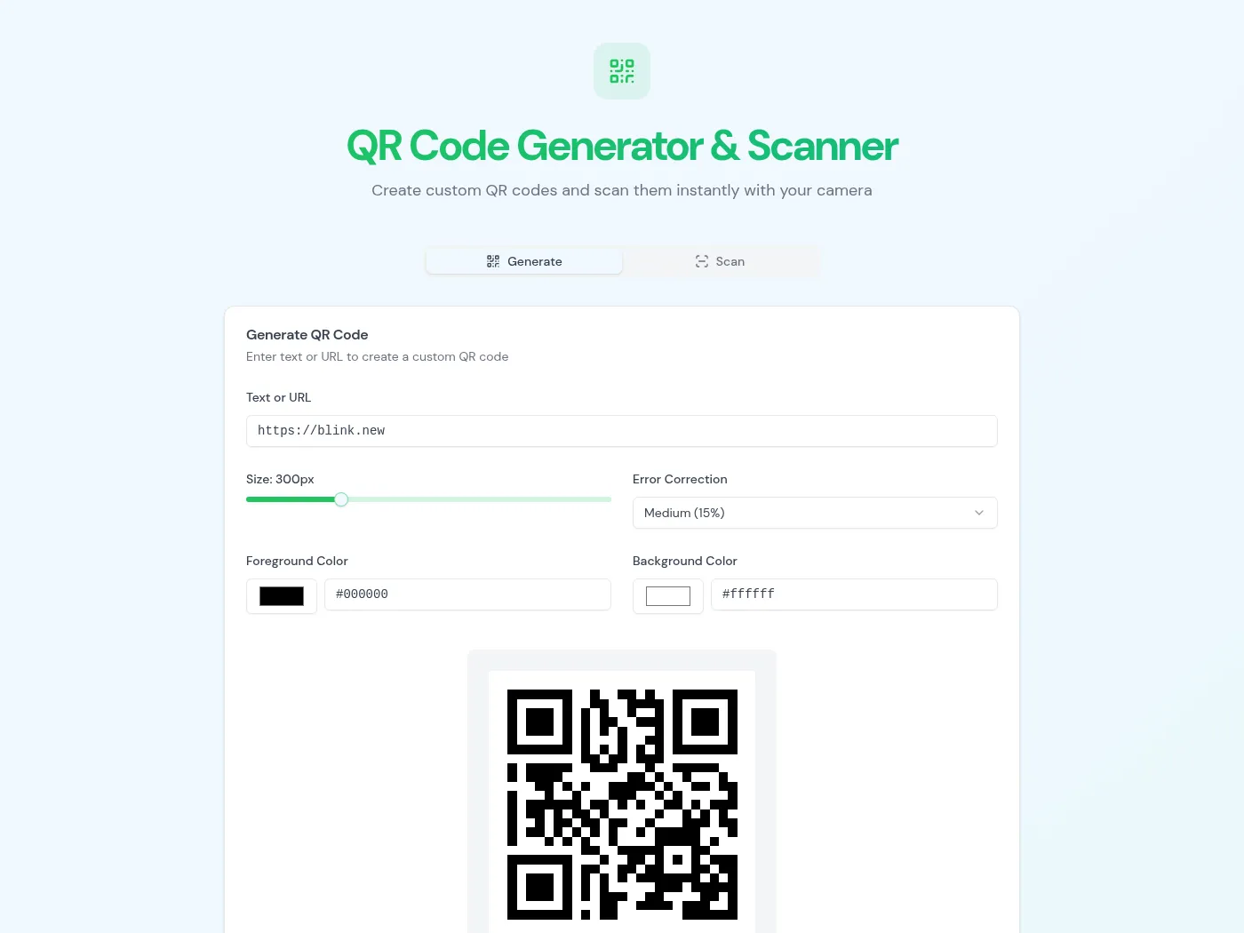 QR Code Generator and Scanner Web App