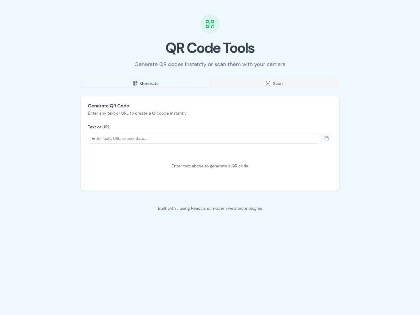 QR Code Generator and Scanner