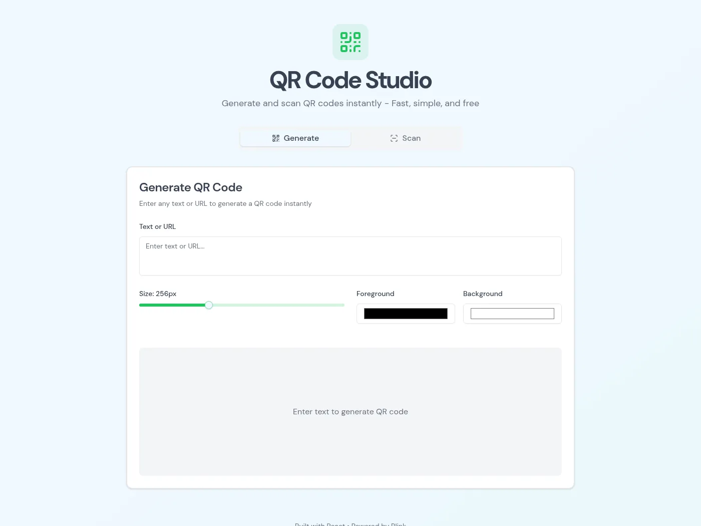 QR Code Generator & Scanner