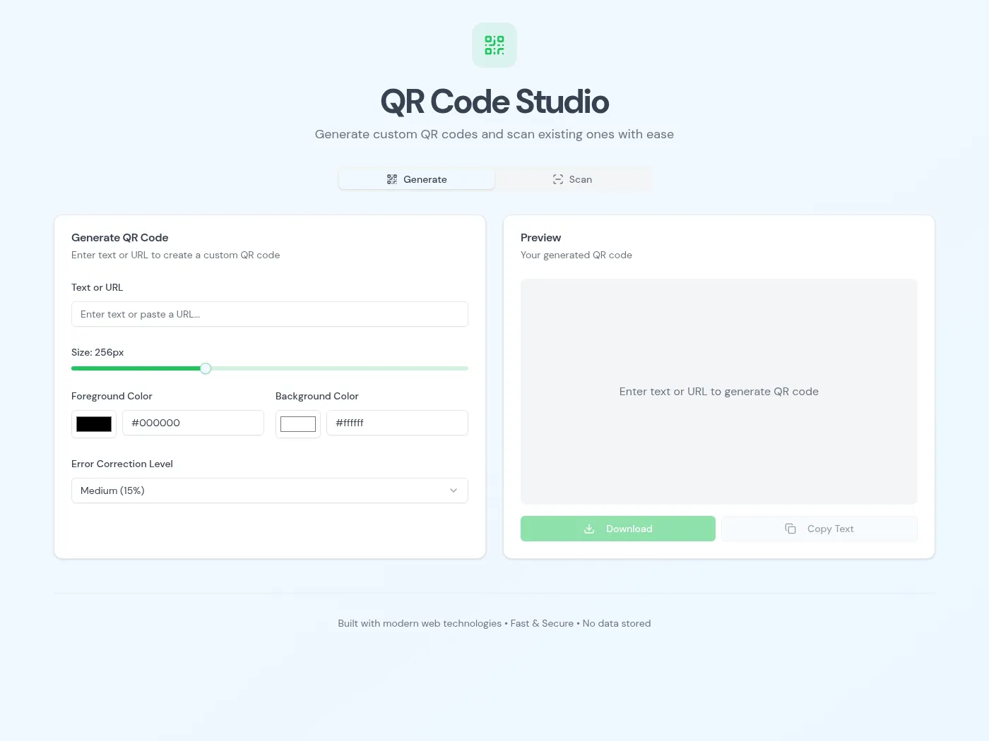 QR Code Generator & Scanner