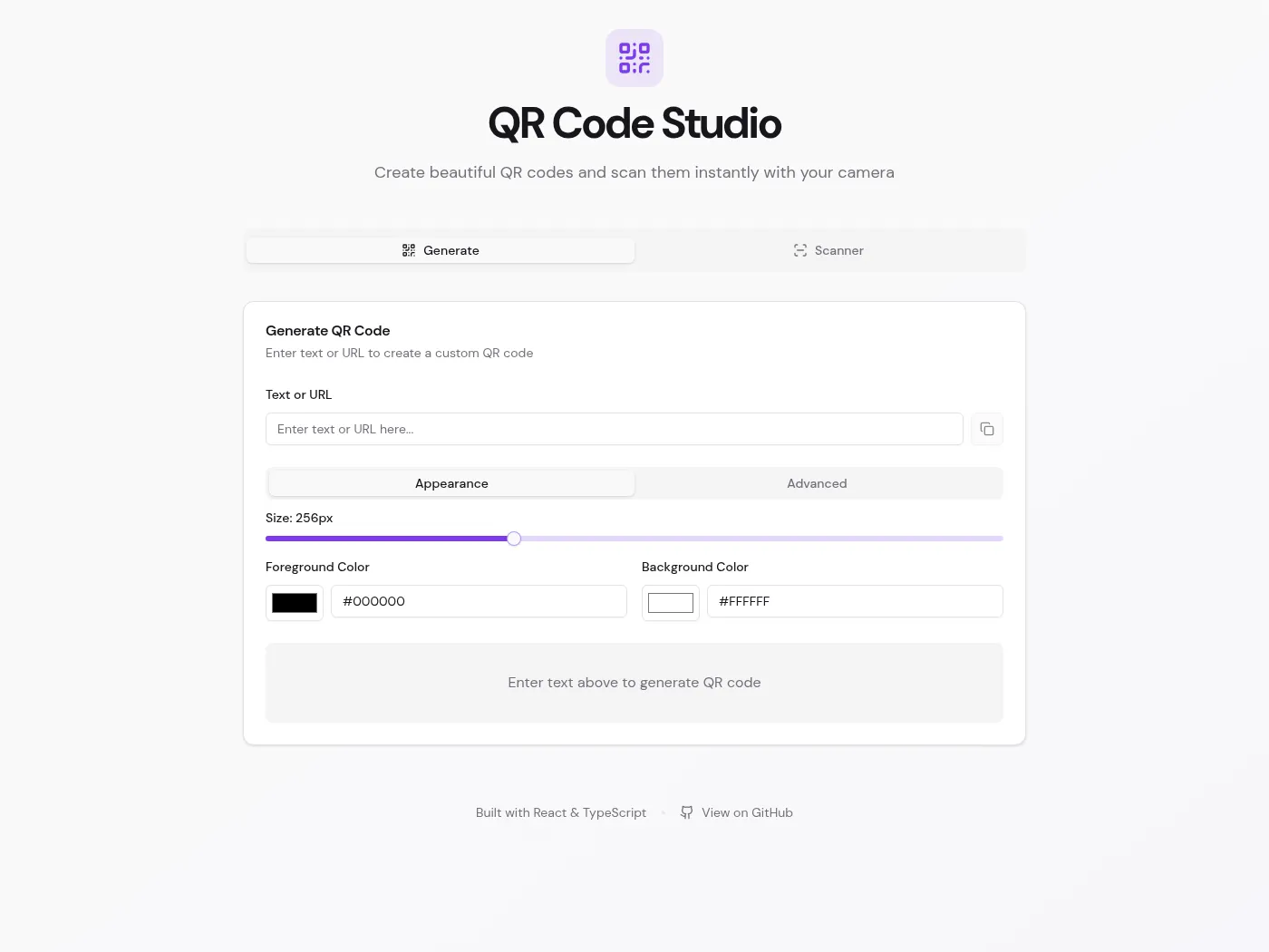 QR Code Generator and Scanner