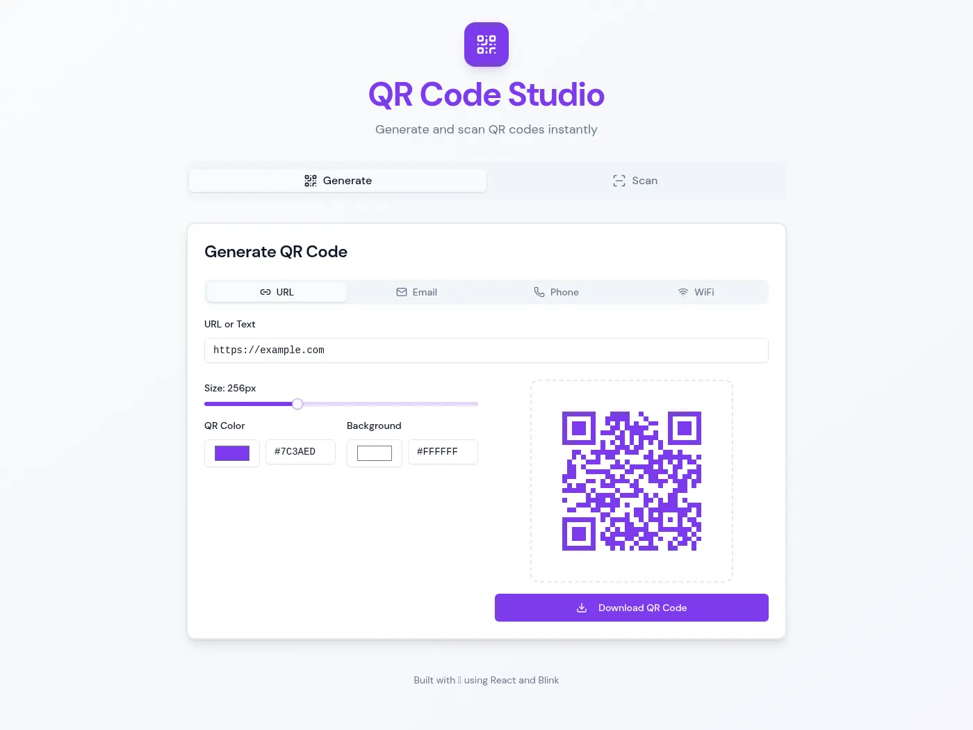 QR Code Generator & Scanner