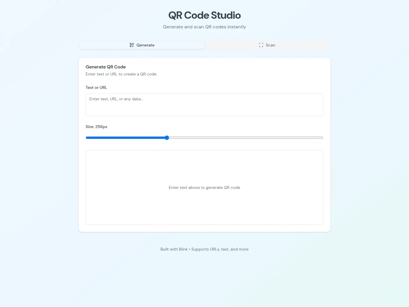 QR Code Generator and Scanner Web App