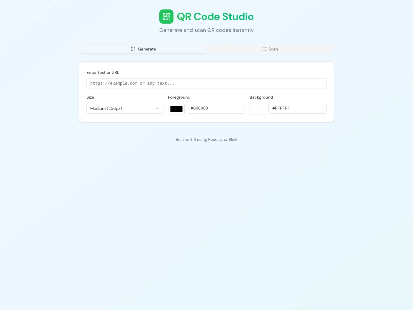 QR Code Generator and Scanner Web App