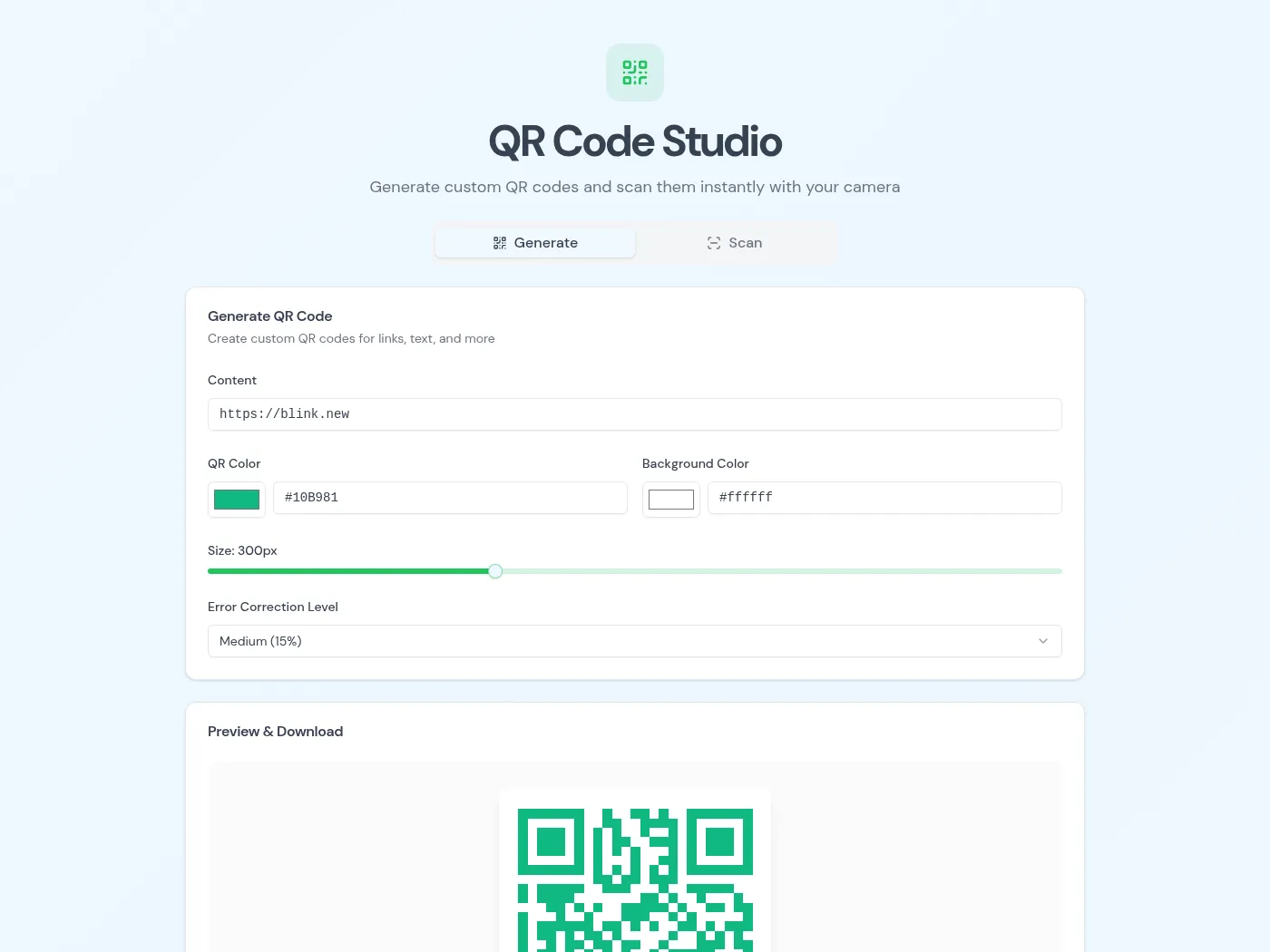 QR Code Generator & Scanner Web App
