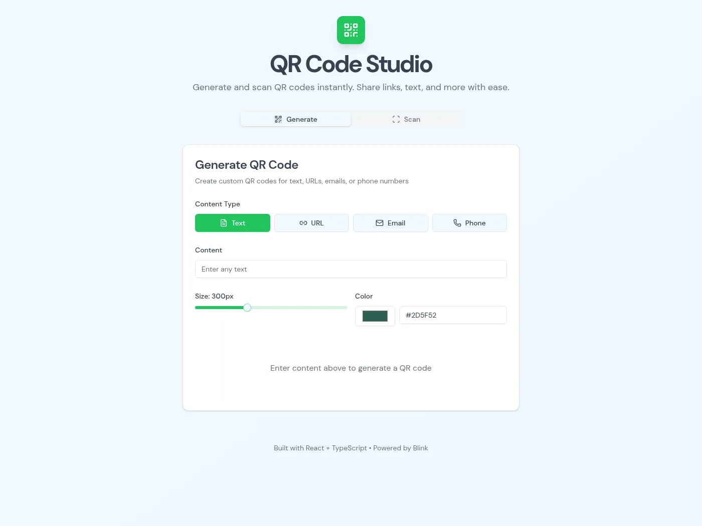 QR Code Generator & Scanner