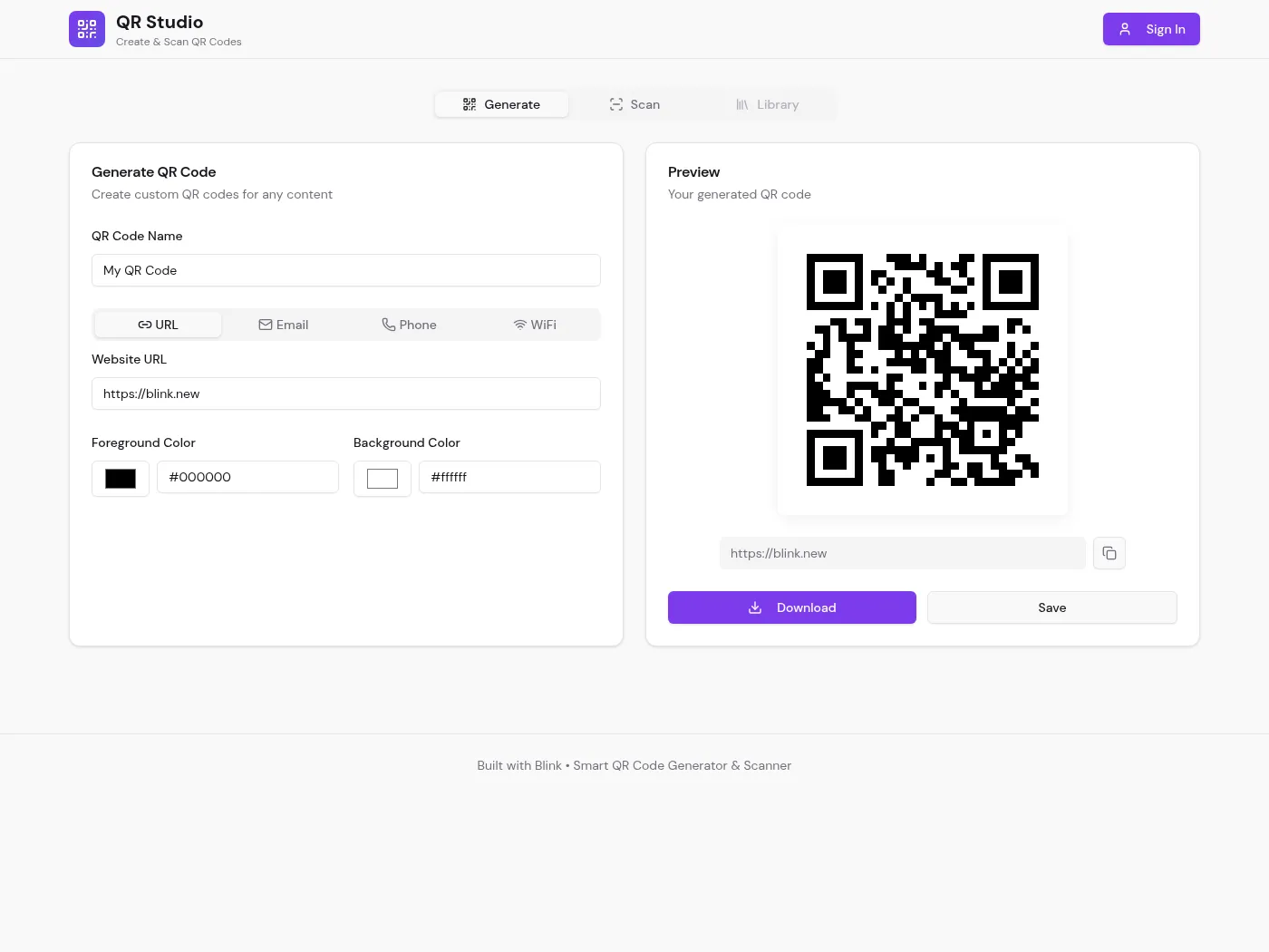 Smart QR Code Generator and Scanner