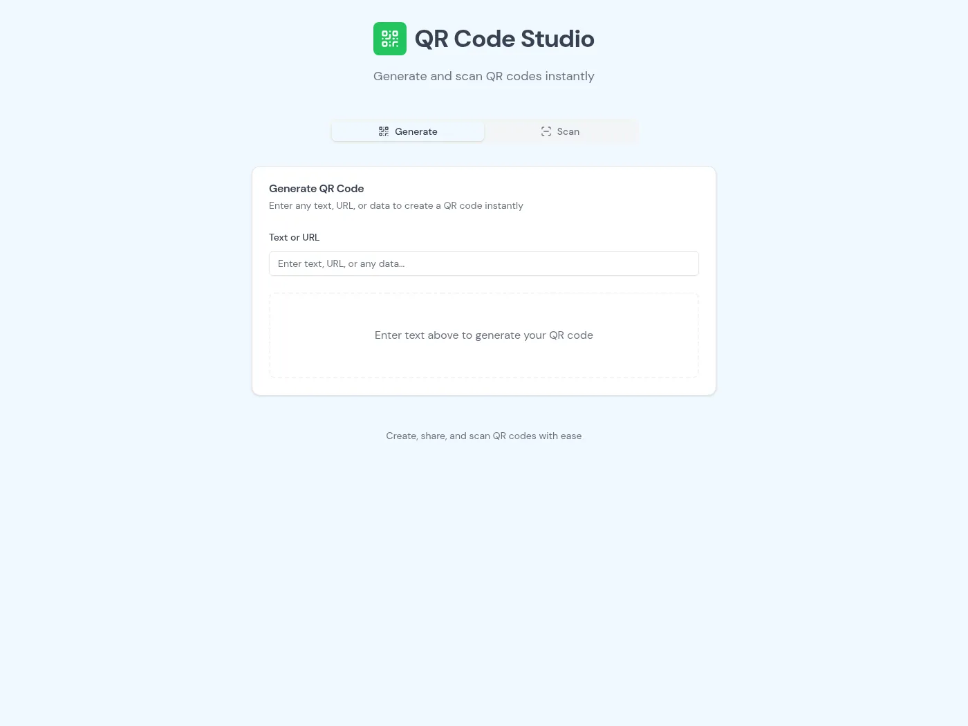 QR Code Generator and Scanner