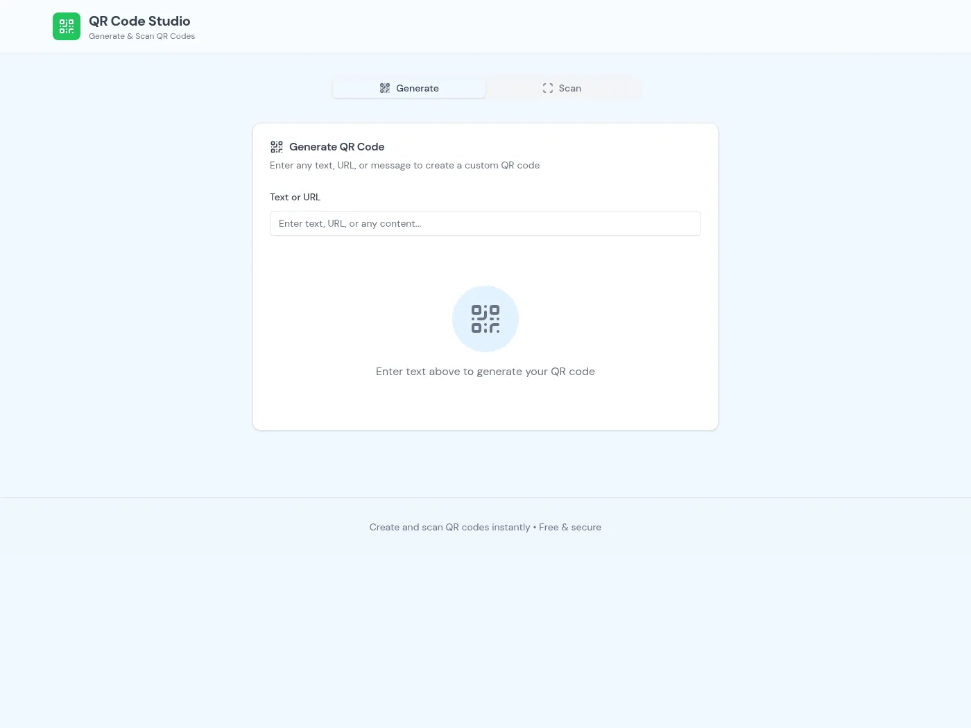 QR Code Generator and Scanner