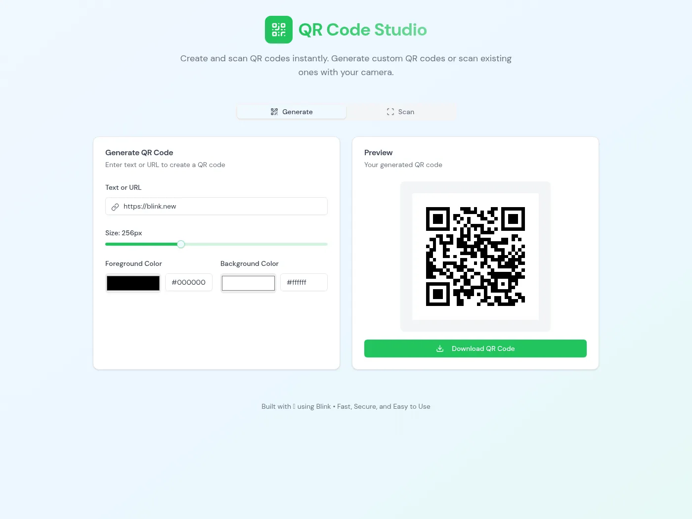 QR Code Generator and Scanner Web App