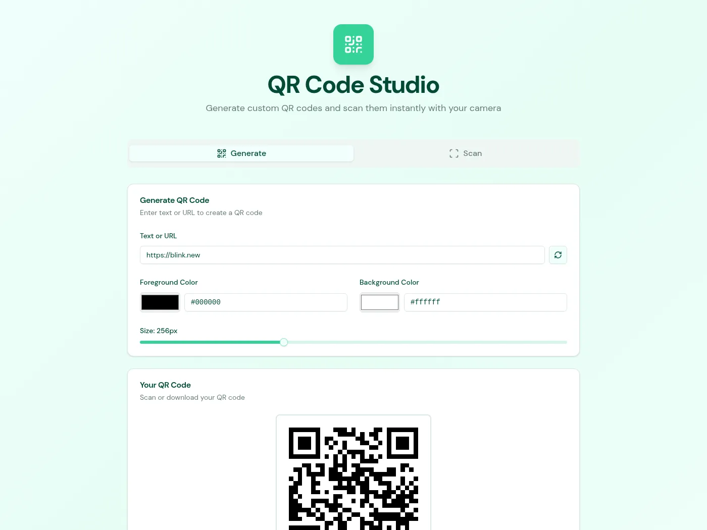 QR Code Generator and Scanner Web App