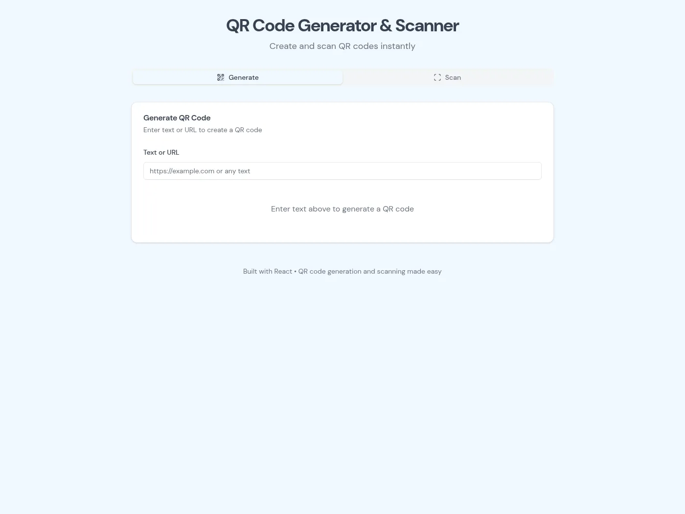 QR Code Generator and Scanner