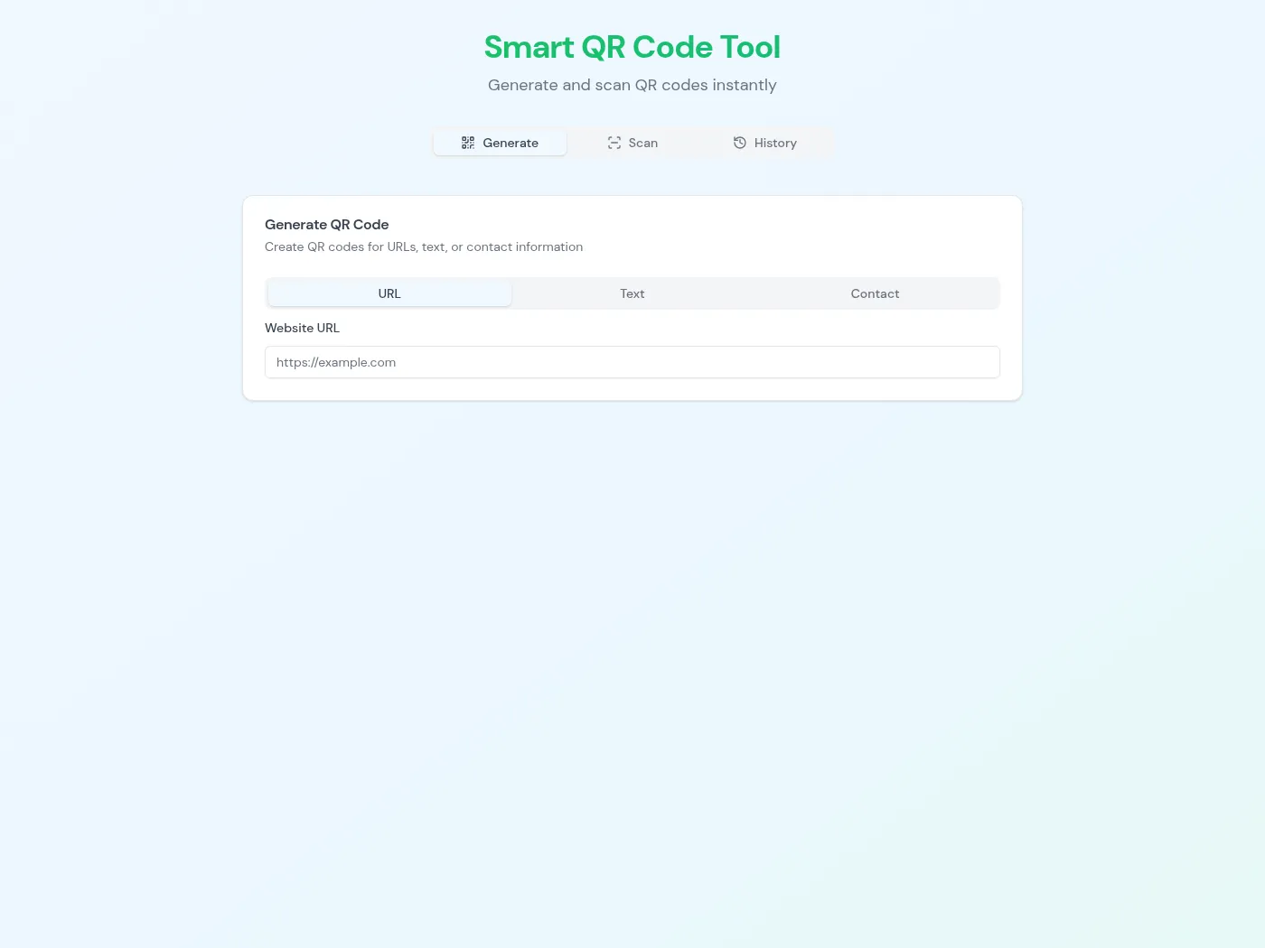 Smart QR Code Generator and Scanner