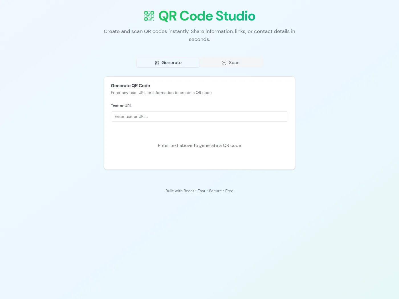 QR Code Generator & Scanner