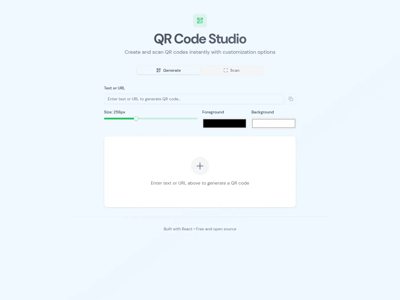 QR Code Generator & Scanner