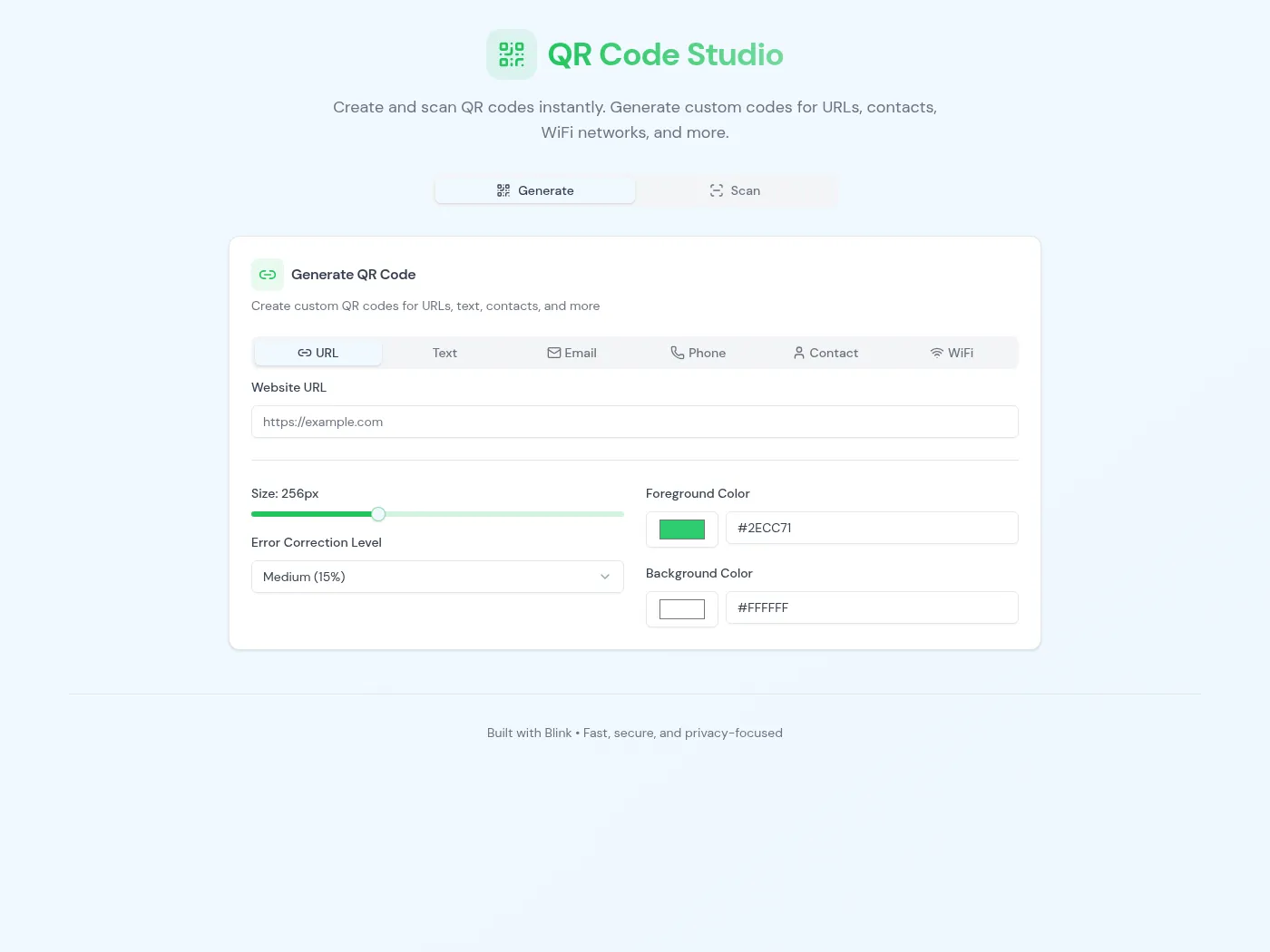 QR Code Generator and Scanner