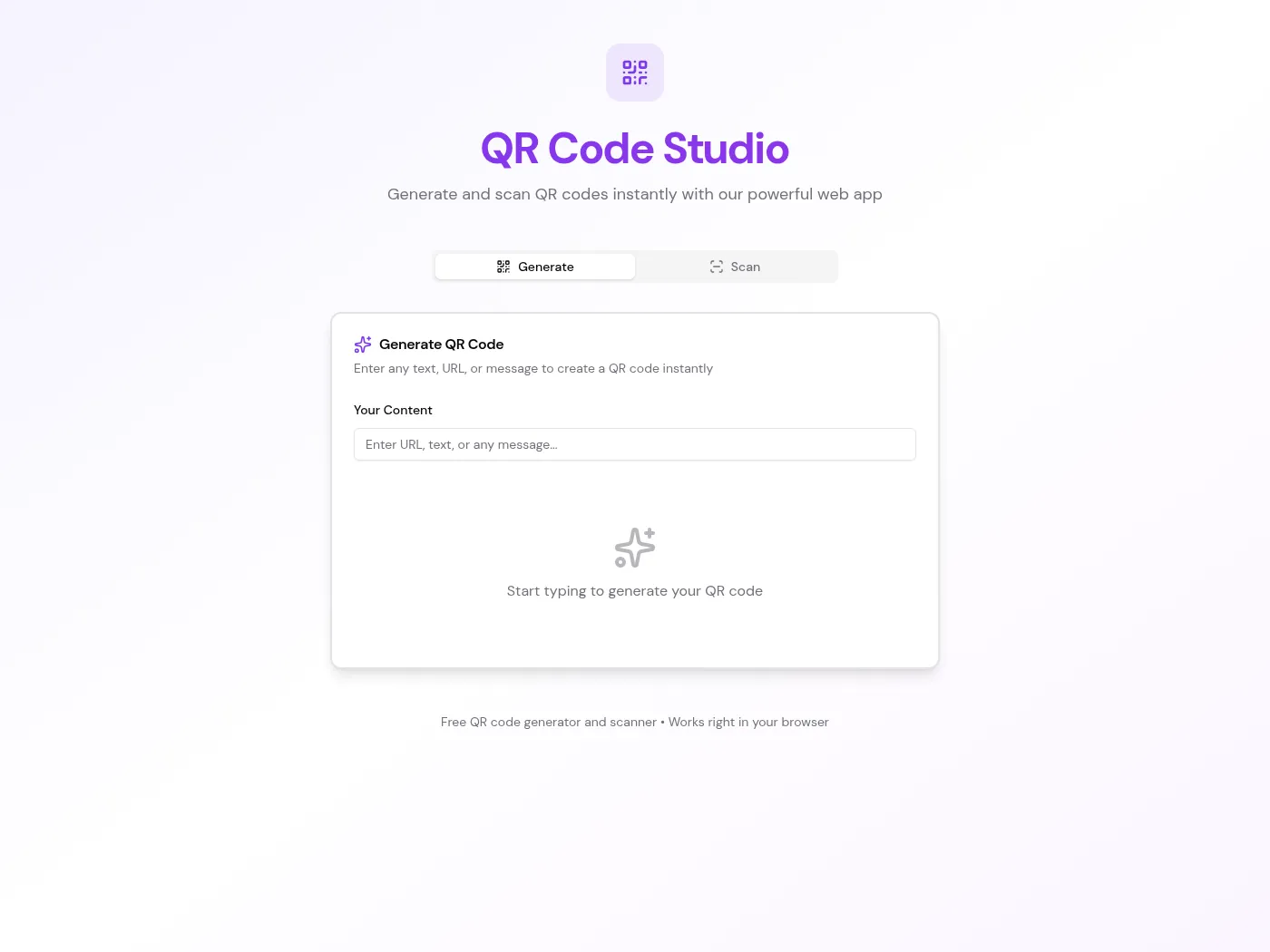 QR Code Generator and Scanner Web App