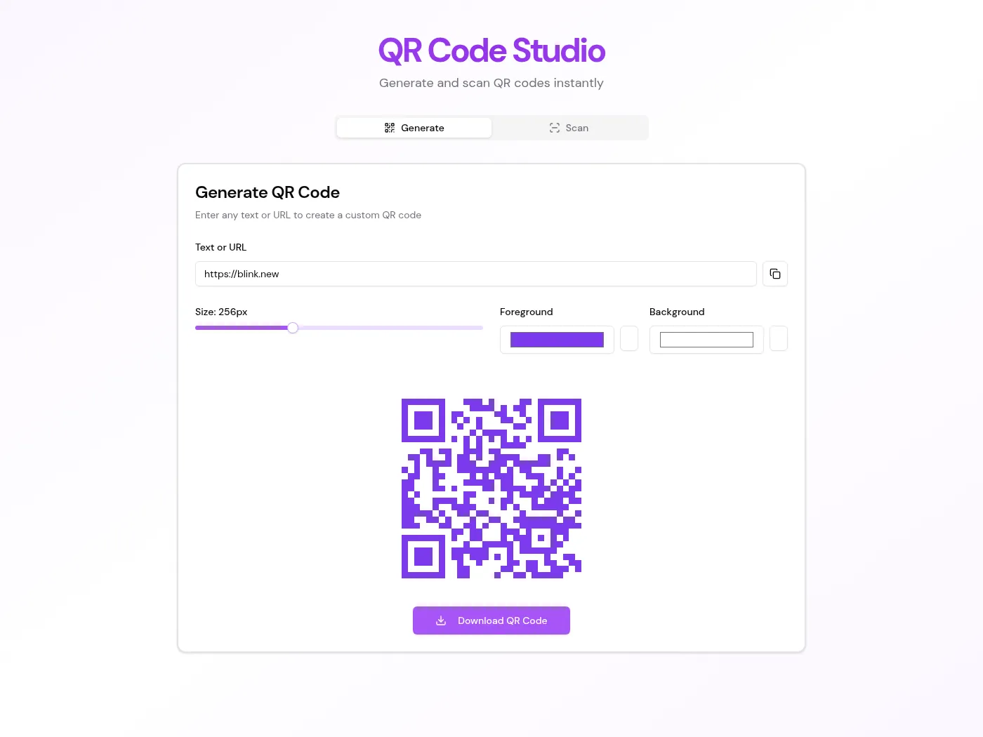 QR Code Generator and Scanner
