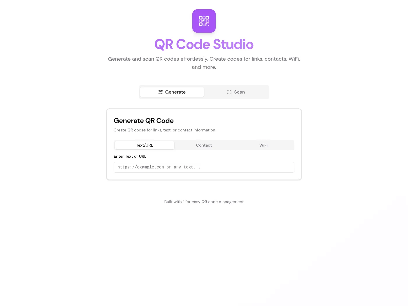 QR Code Generator and Scanner