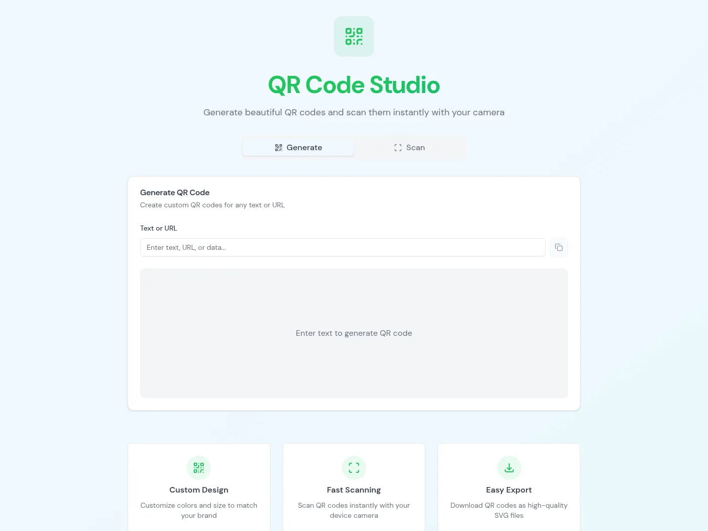 QR Code Generator & Scanner Web App