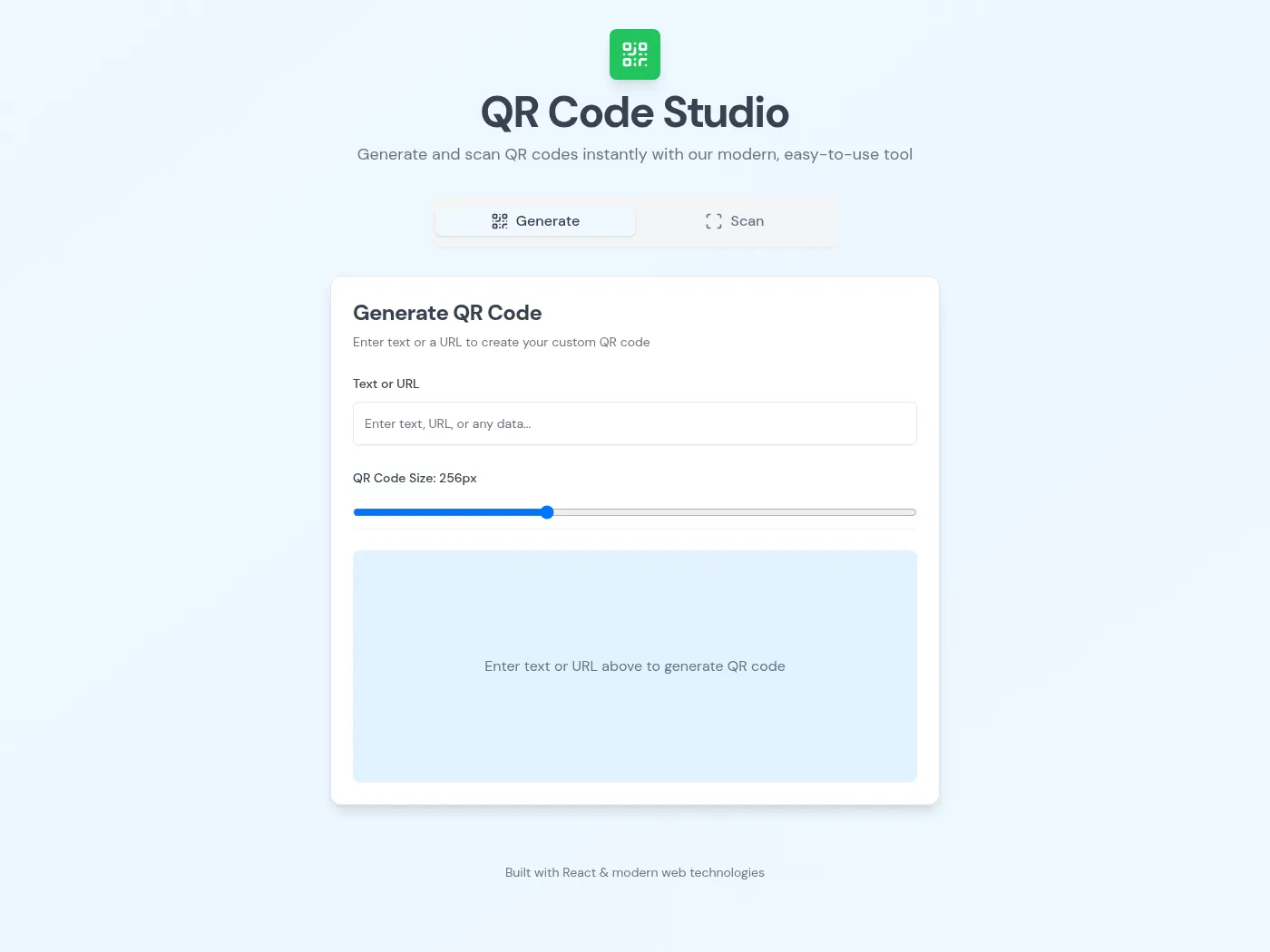 QR Code Generator and Scanner