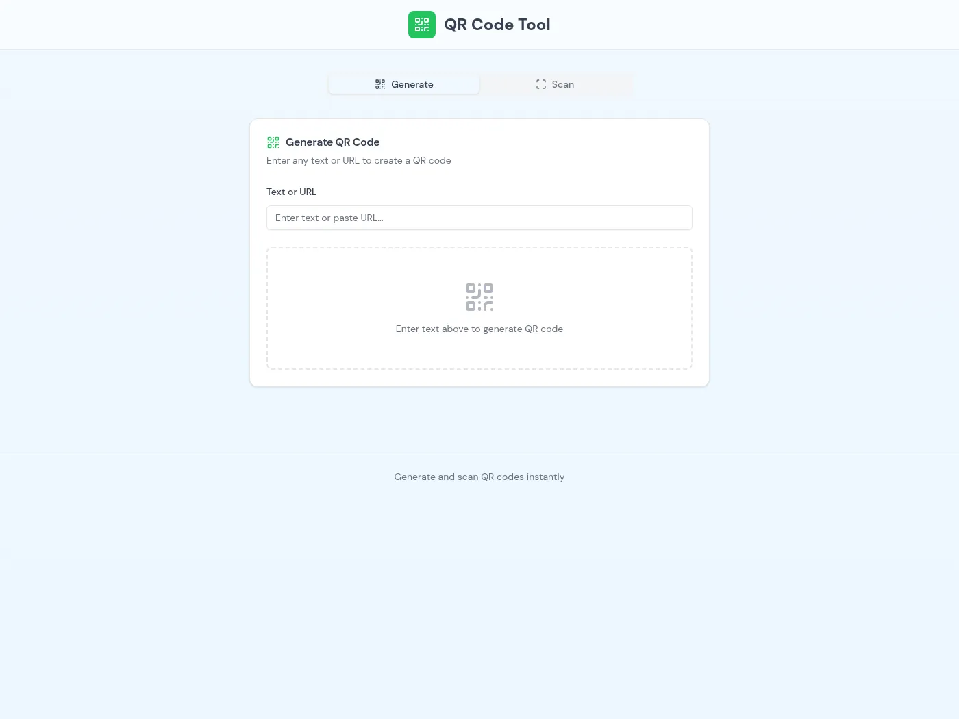 QR Code Generator & Scanner