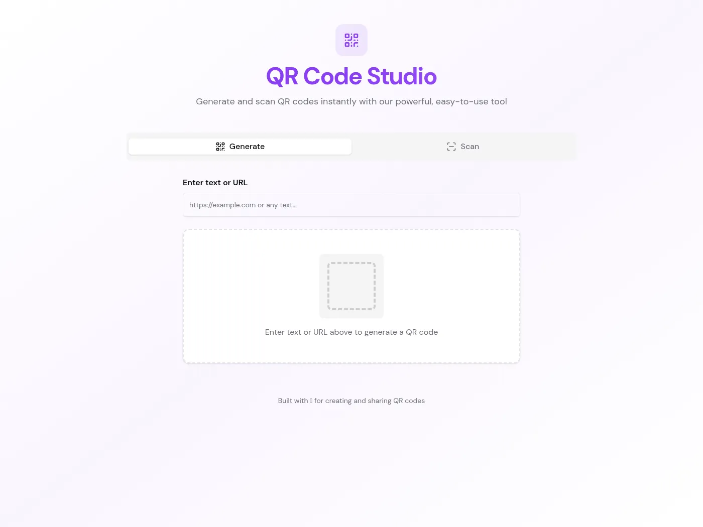QR Code Generator & Scanner
