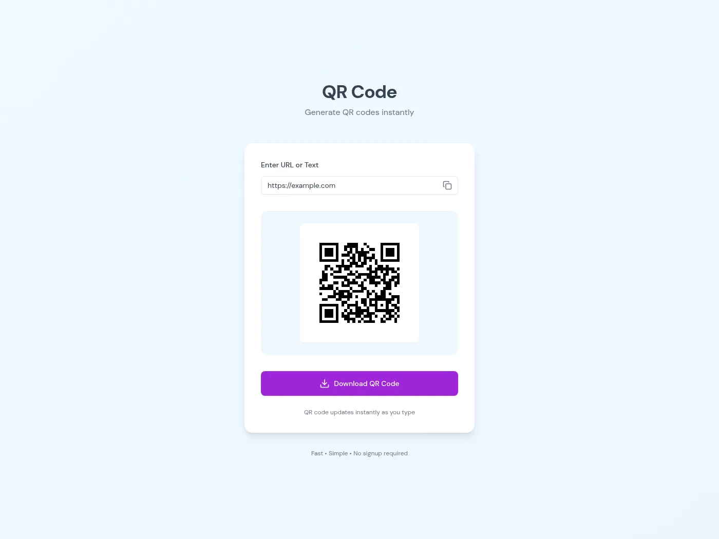 Quick QR Generator