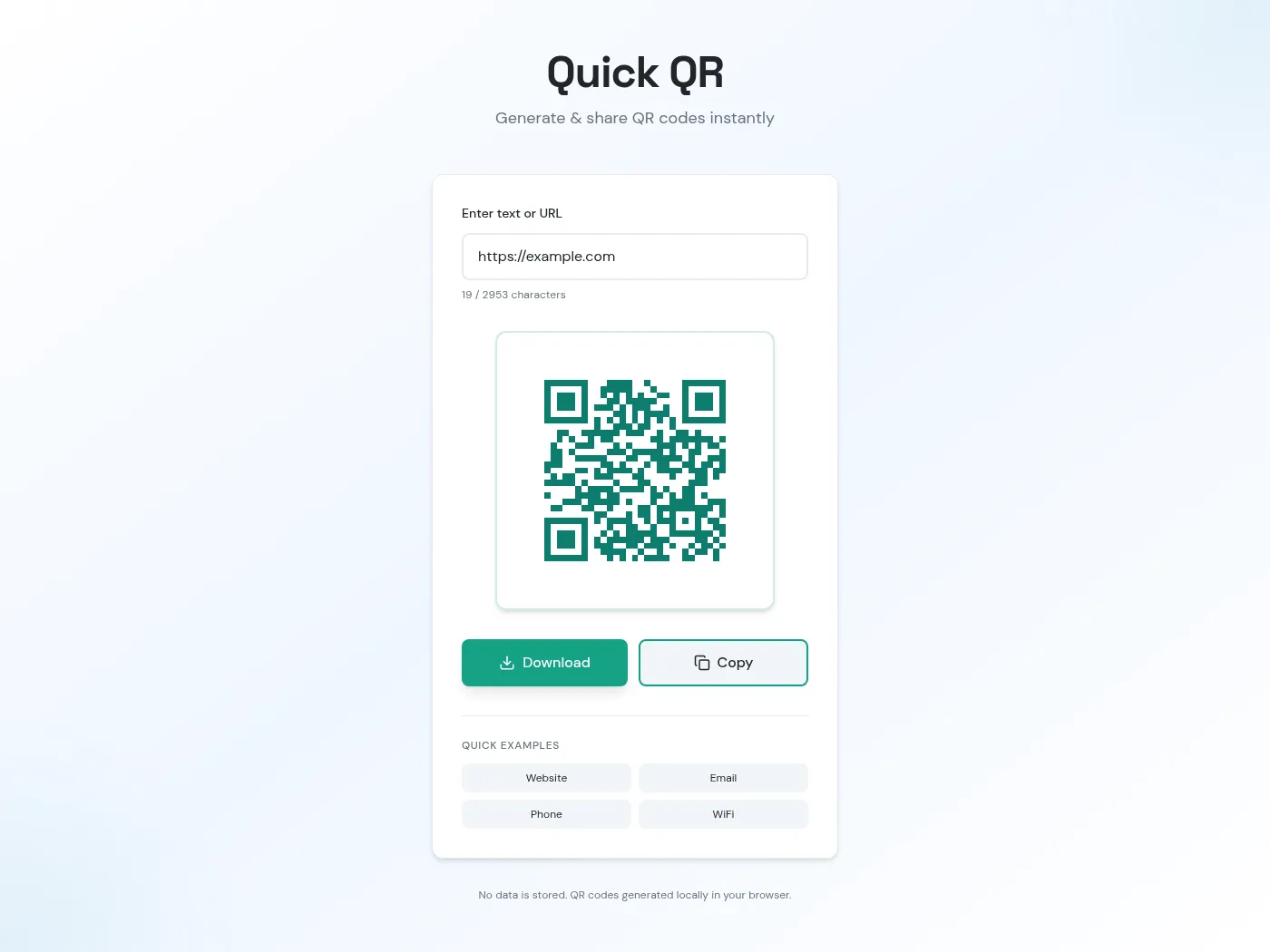 Quick QR Generator