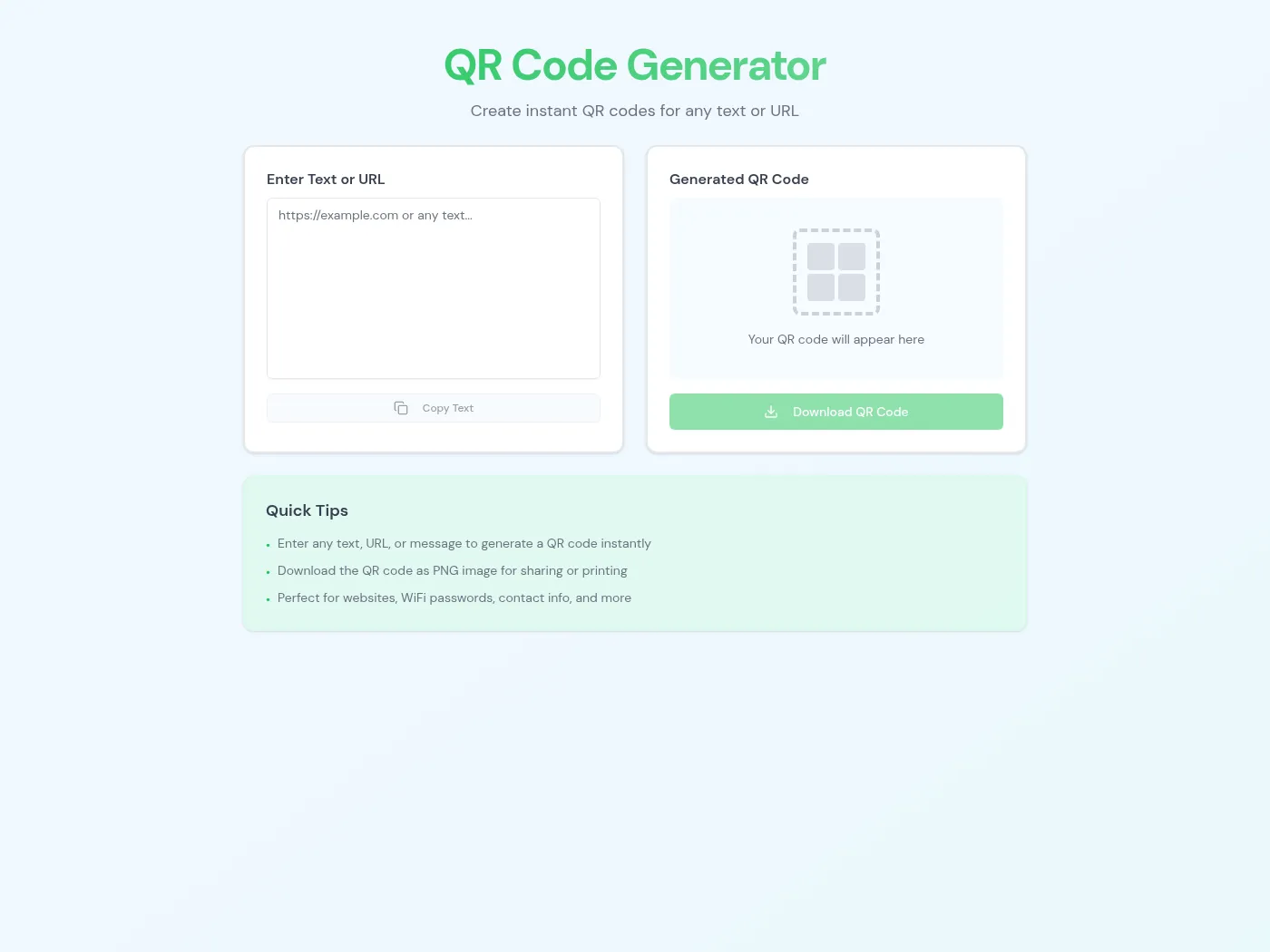 Quick QR Code Generator