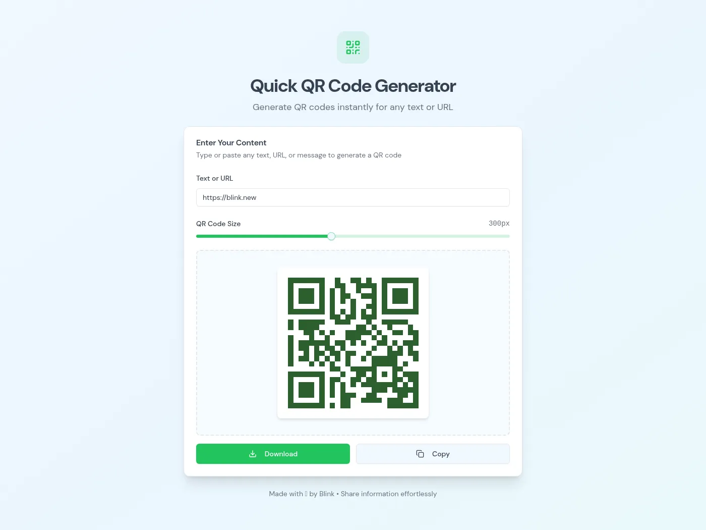 Quick QR Code Generator