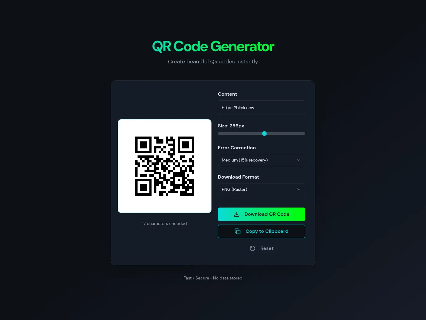 Quick QR Generator