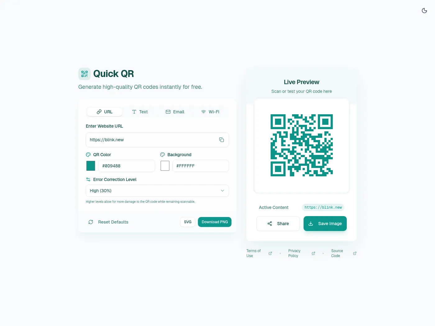 Quick QR Generator
