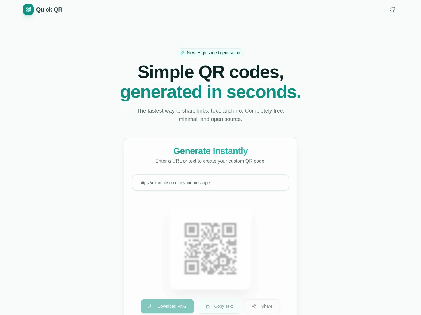 Quick QR Code Generator