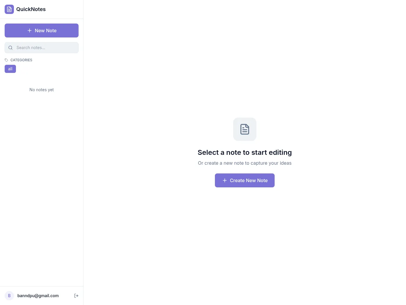 QuickNotes - Simple Note Taking Web App