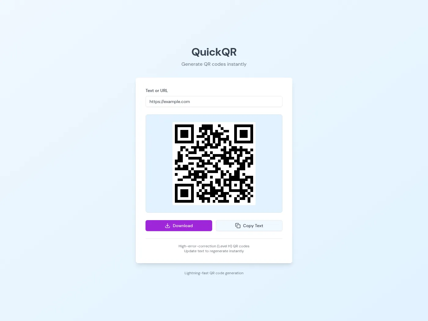 QuickQR Generator