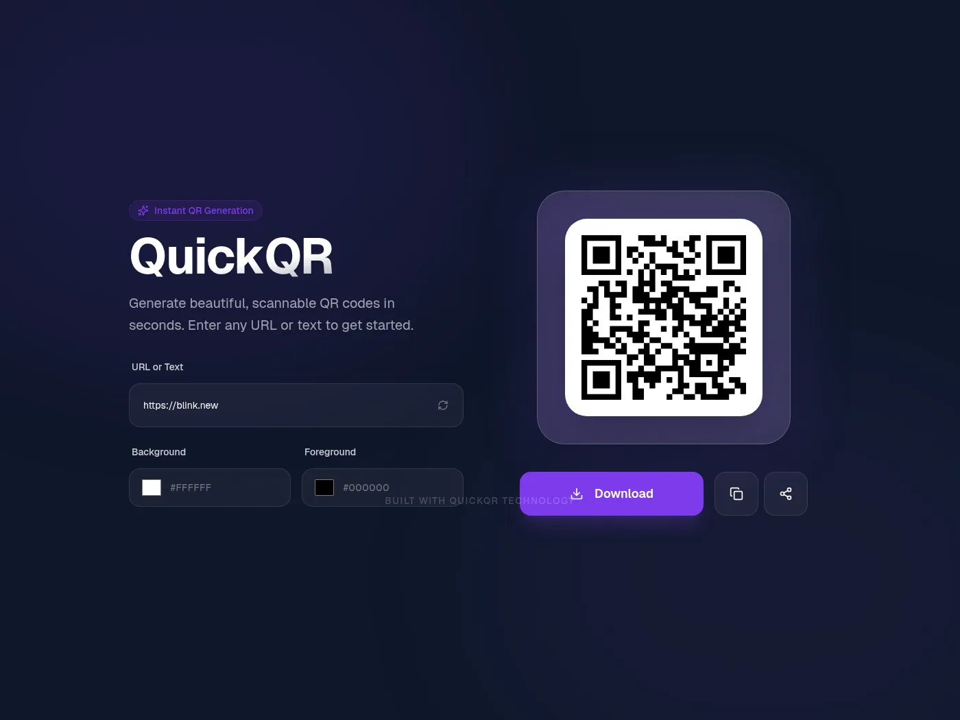 QuickQR Generator