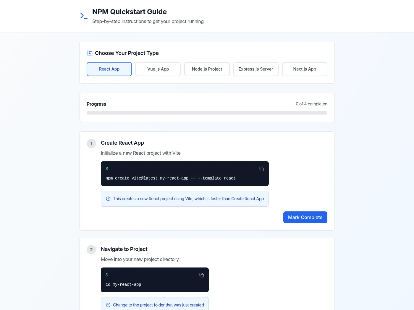 Quickstart NPM Project Guide