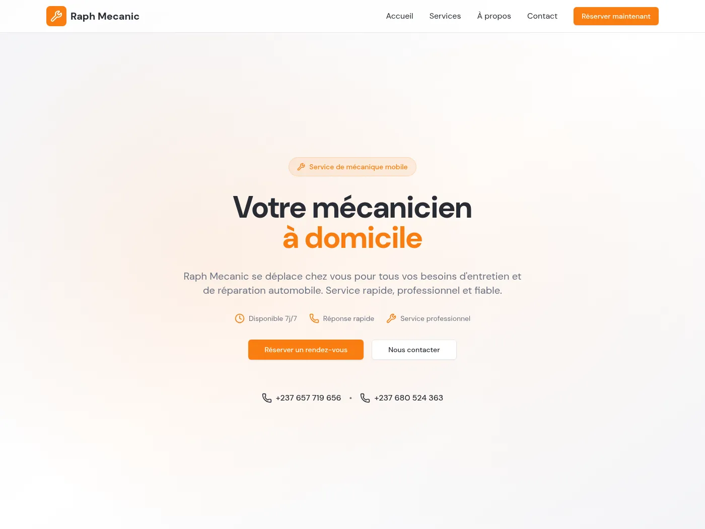 Raph Mecanic Booking Site