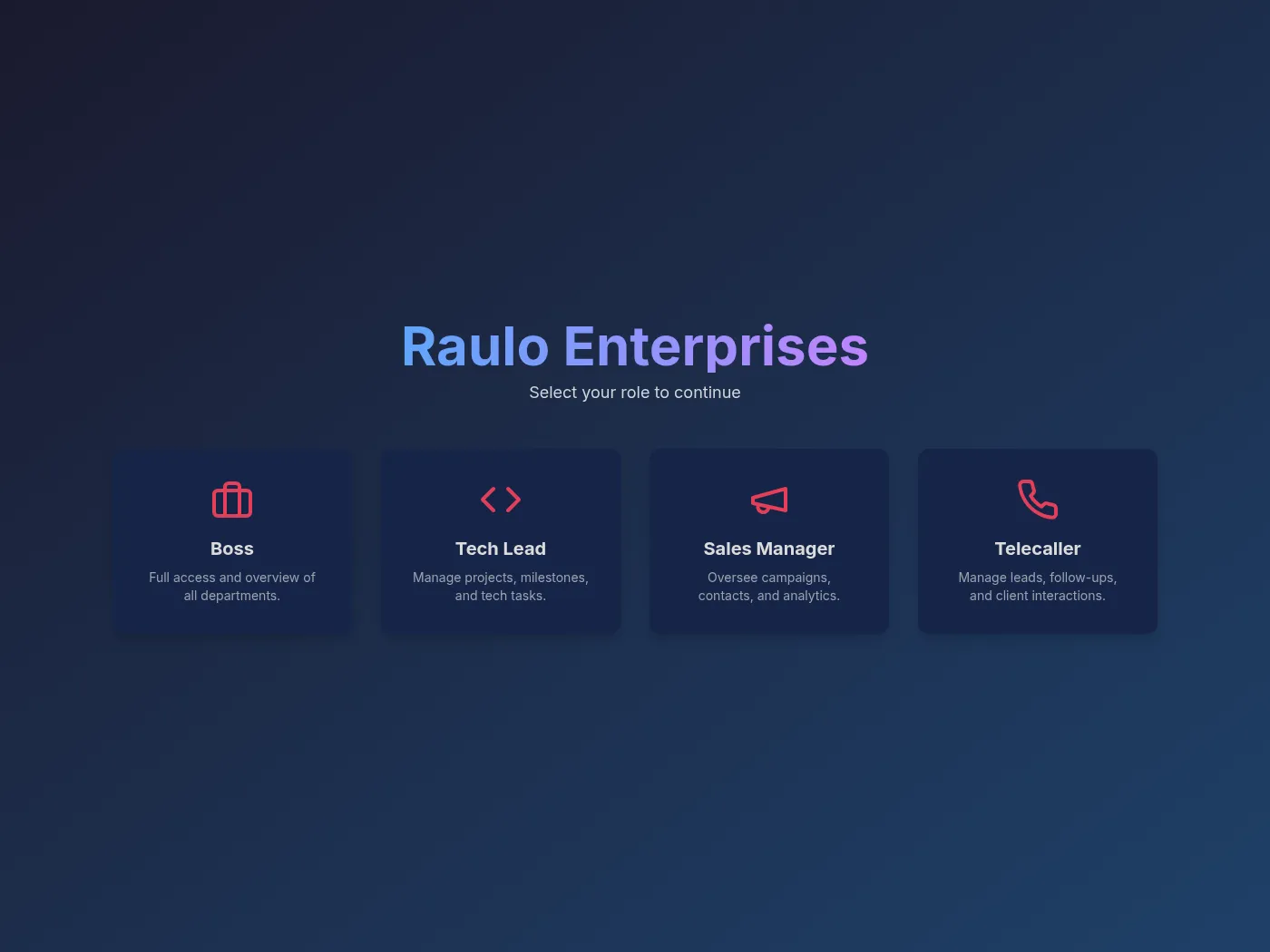 Raulo Enterprises Dashboard