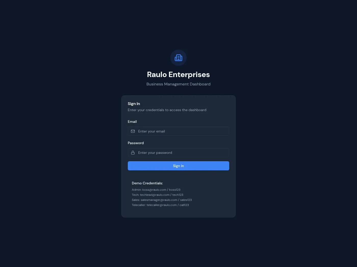Raulo Enterprises – Real-Time Business, Leads & Campaigns Dashboard