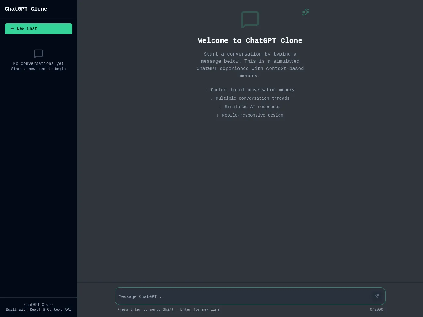 React ChatGPT Clone with Context-based Memory