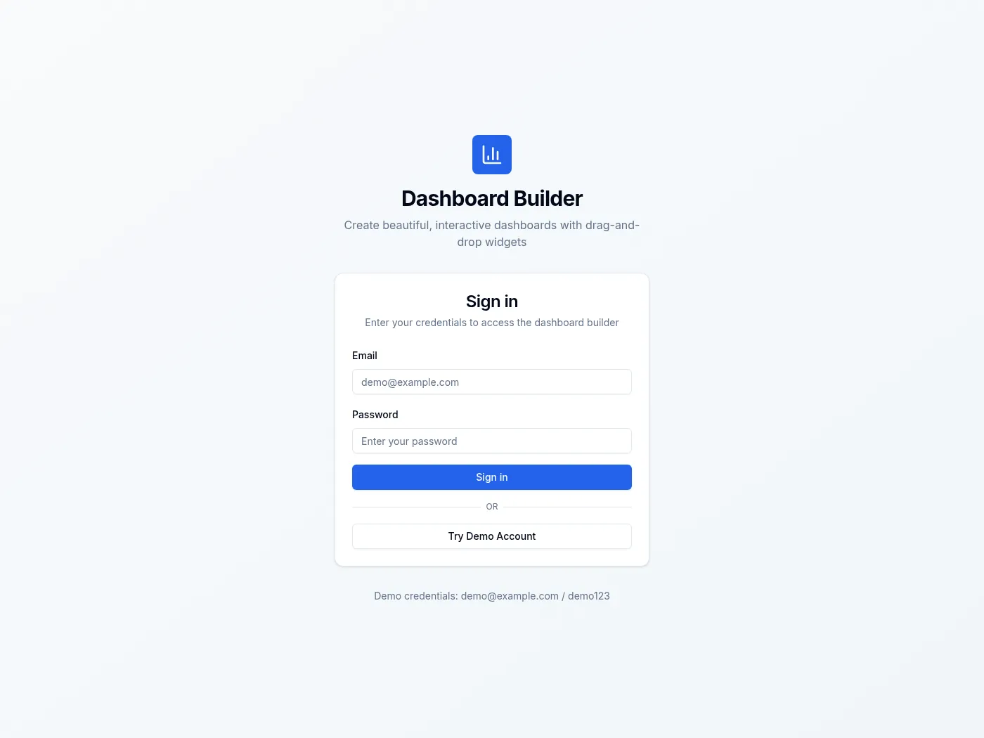 React Grid Dashboard Builder
