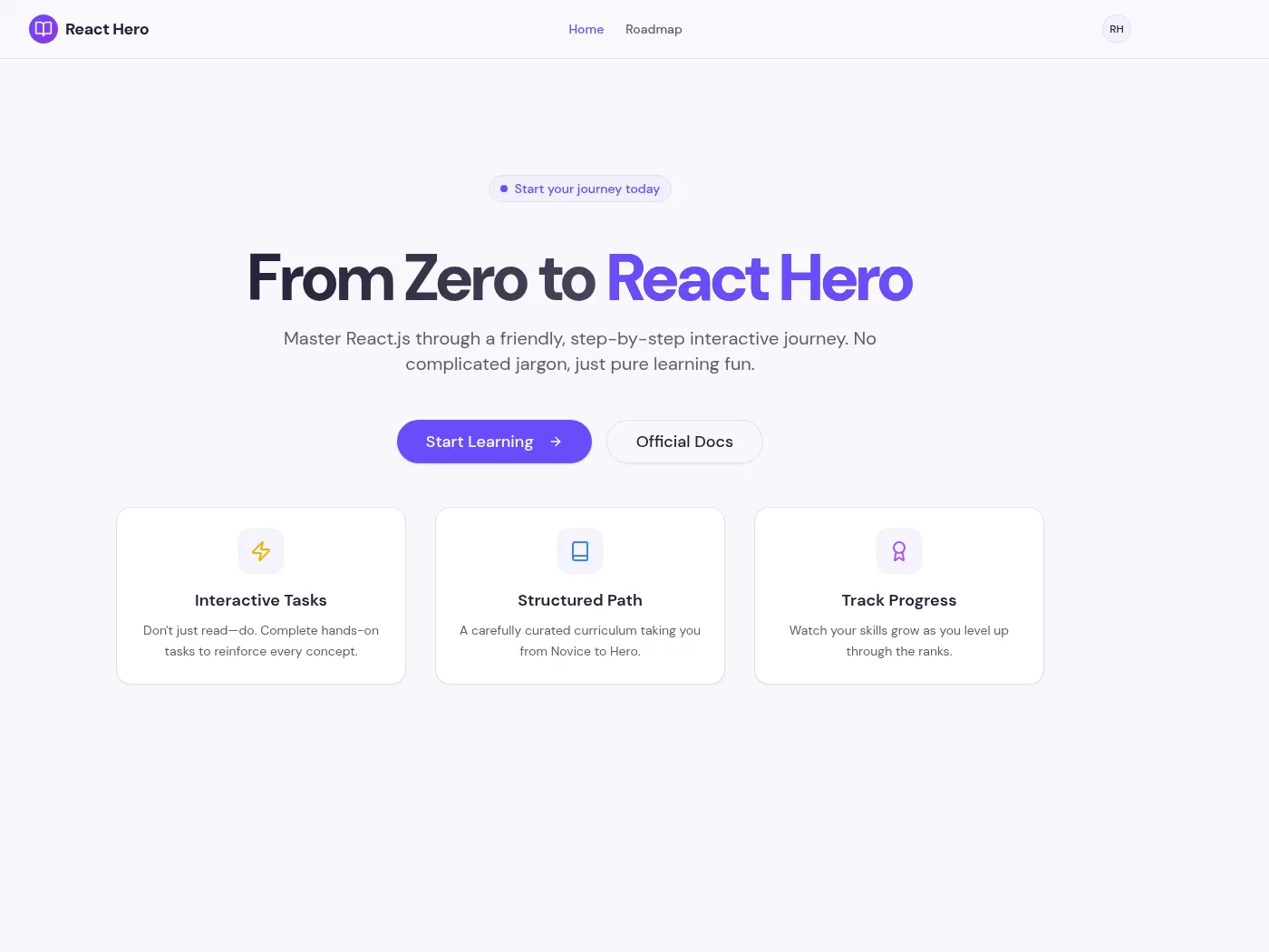 React Hero Learning App