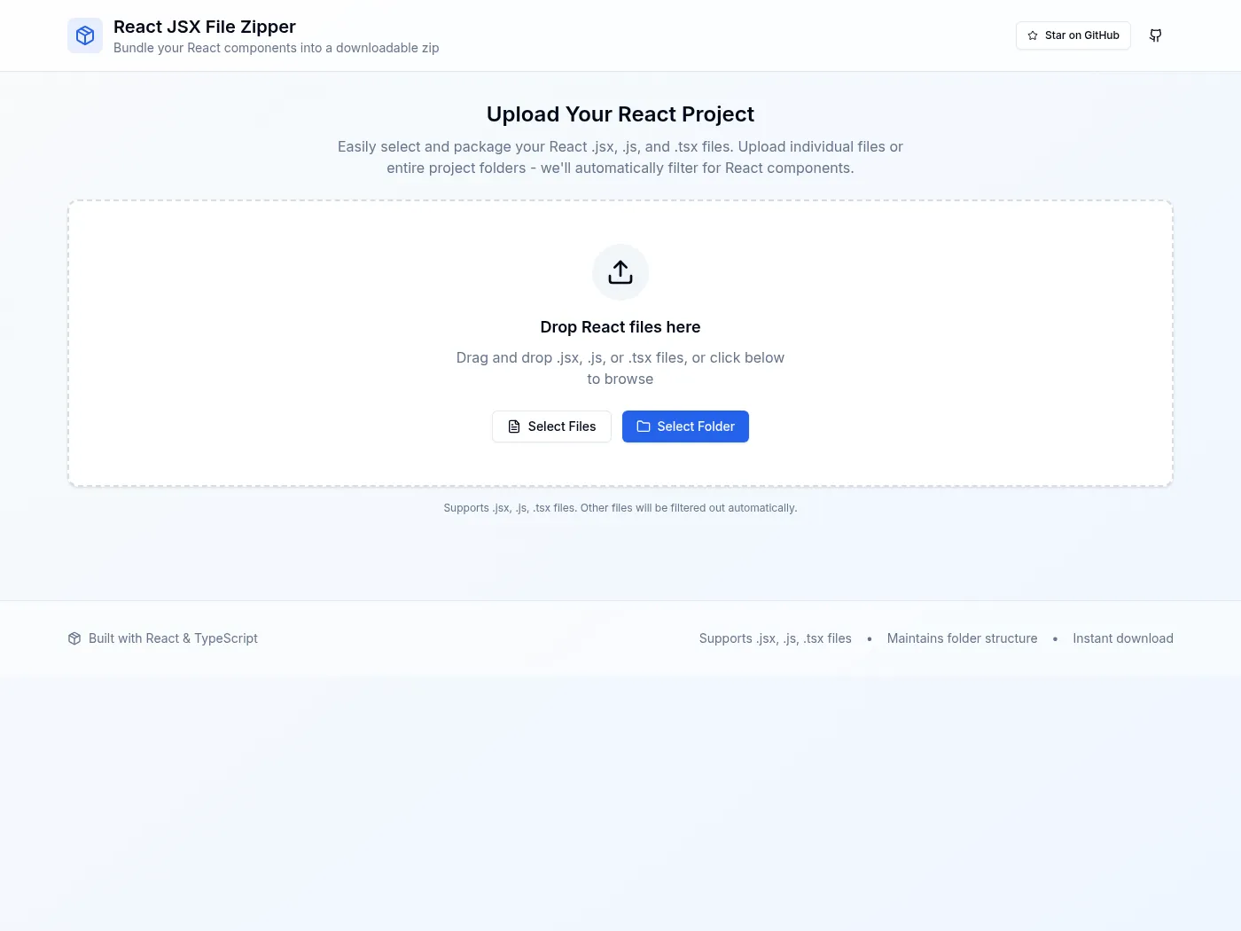 React JSX File Zipper