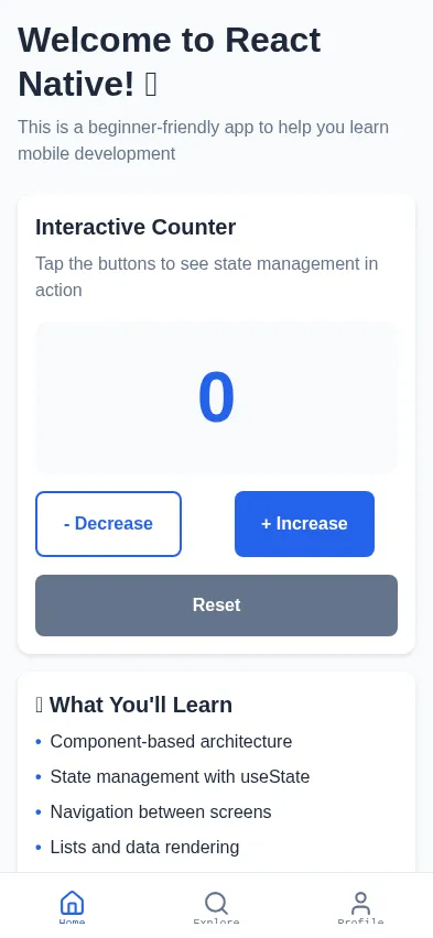 React Native Beginner Mobile App Guide