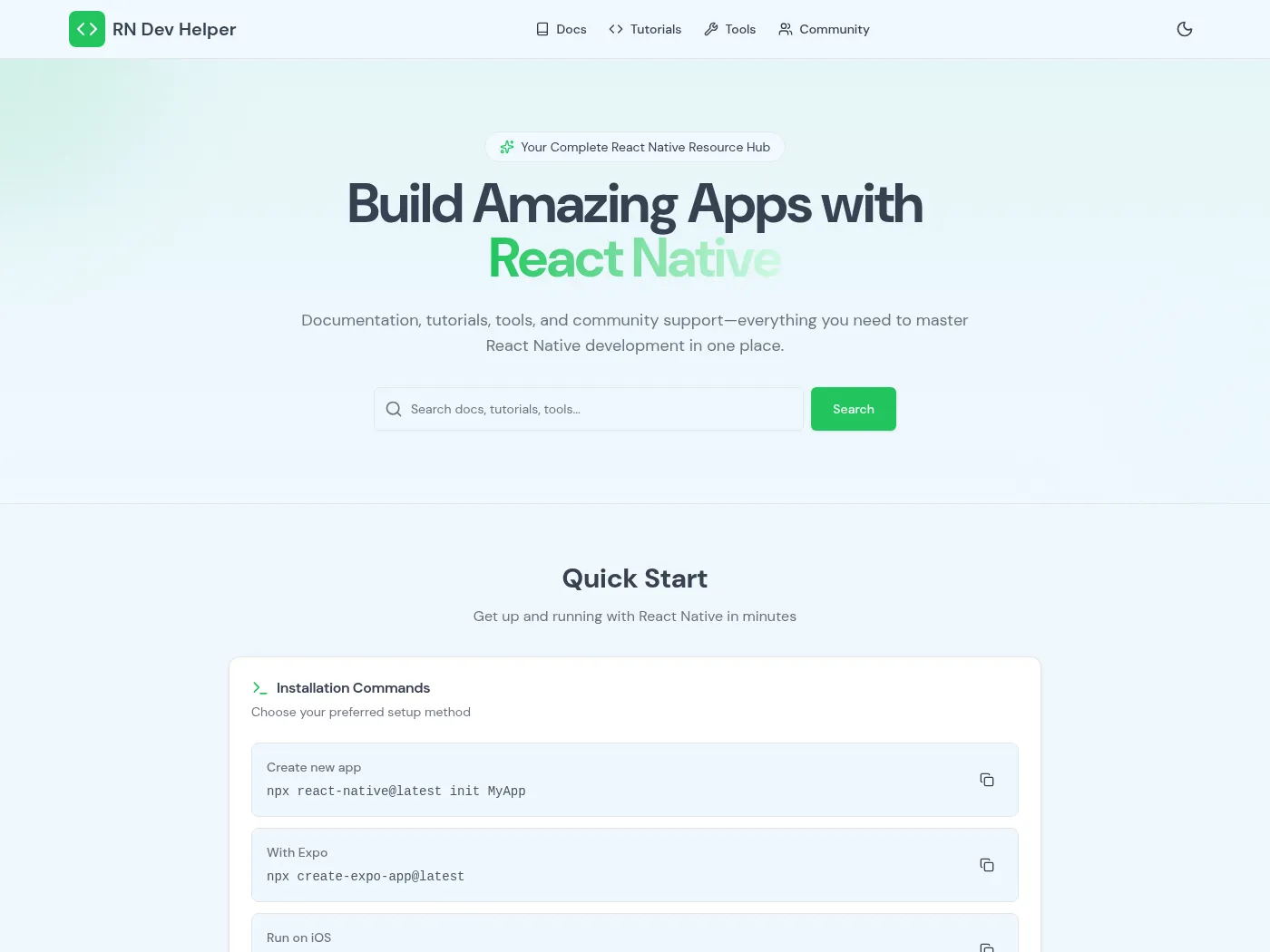 React Native Development Helper